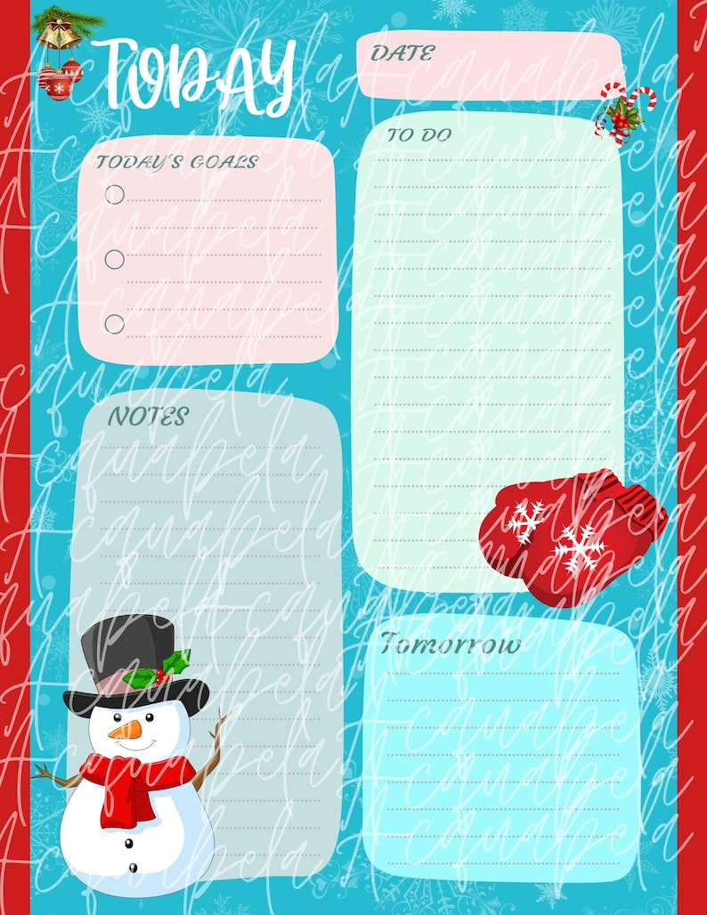 Christmas to Do List, Printable, Instant Download, Daily to Do List ...