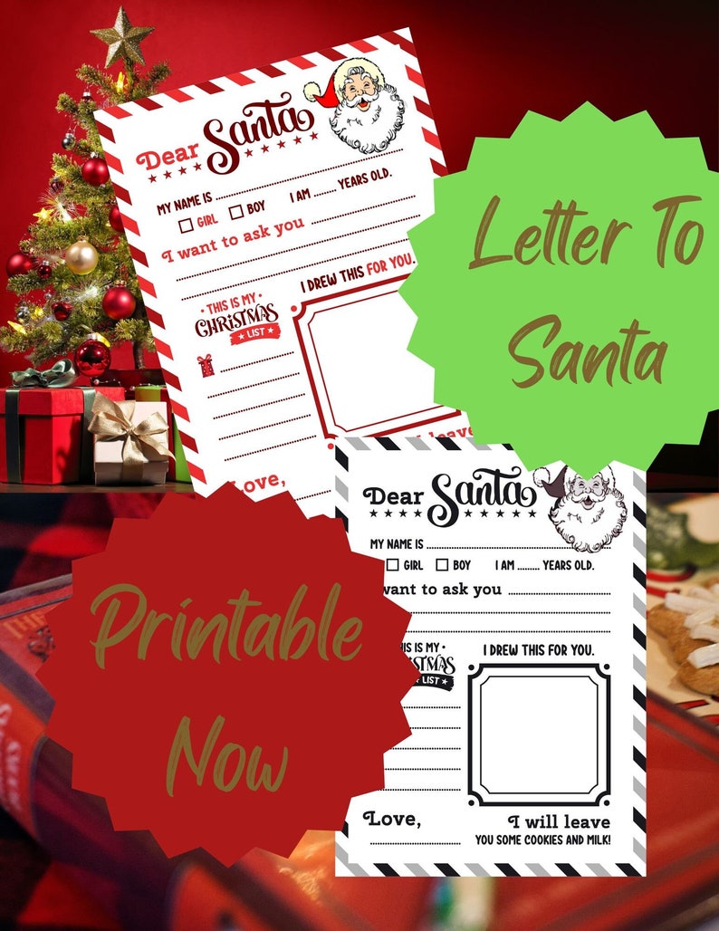 Letter to Santa PRINTABLE / Kids Letter to Santa / Santa - Etsy
