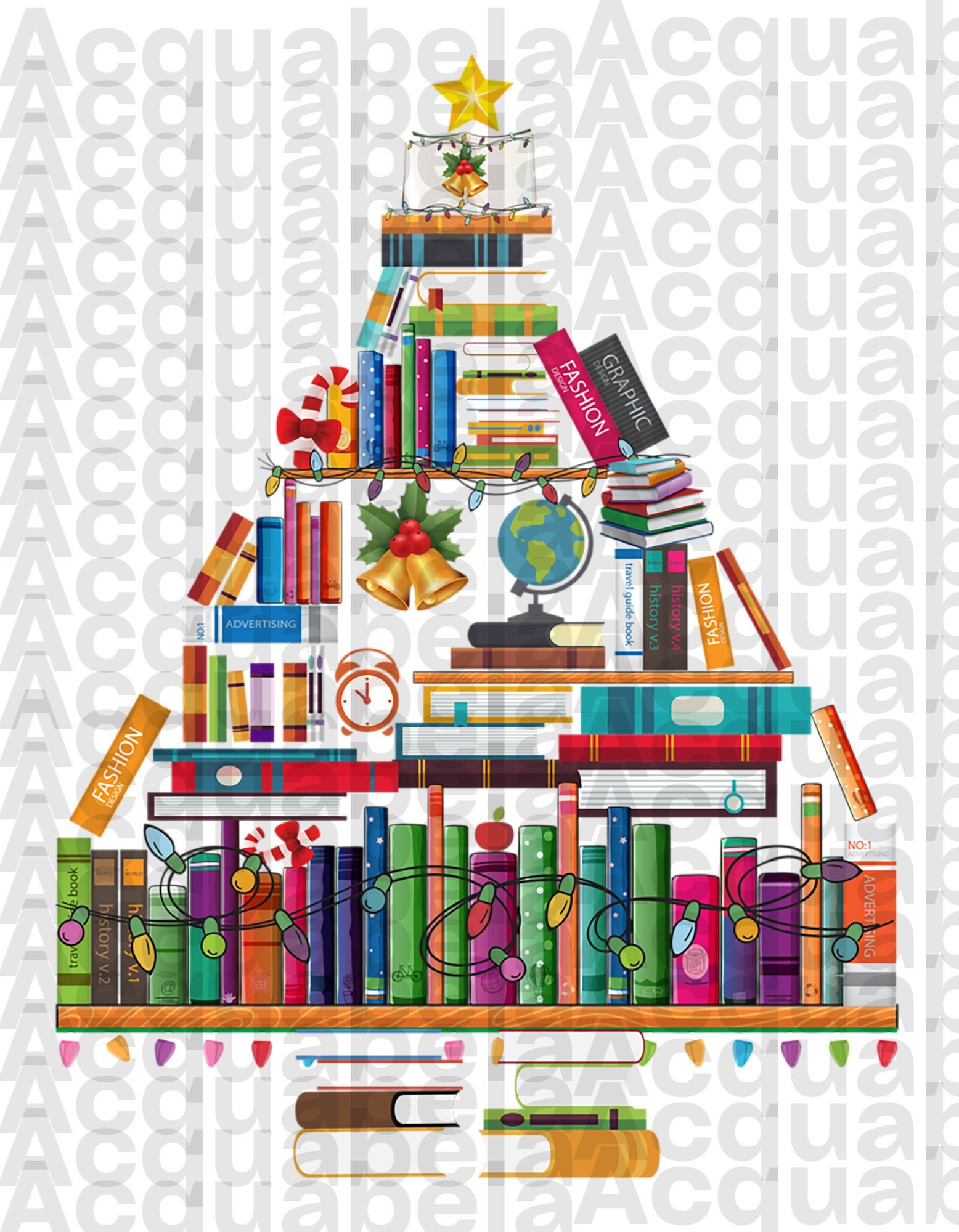 Christmas Tree Made of Books PNG, Gift for Book Lover, Book Lovers ...