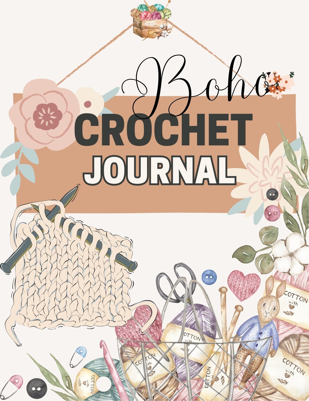 Boho Crochet Journal, Printable Crochet Planner, Crochet Journal and ...