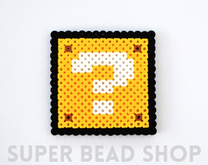 Super Mario Question Block Perler Pixel Art - Etsy
