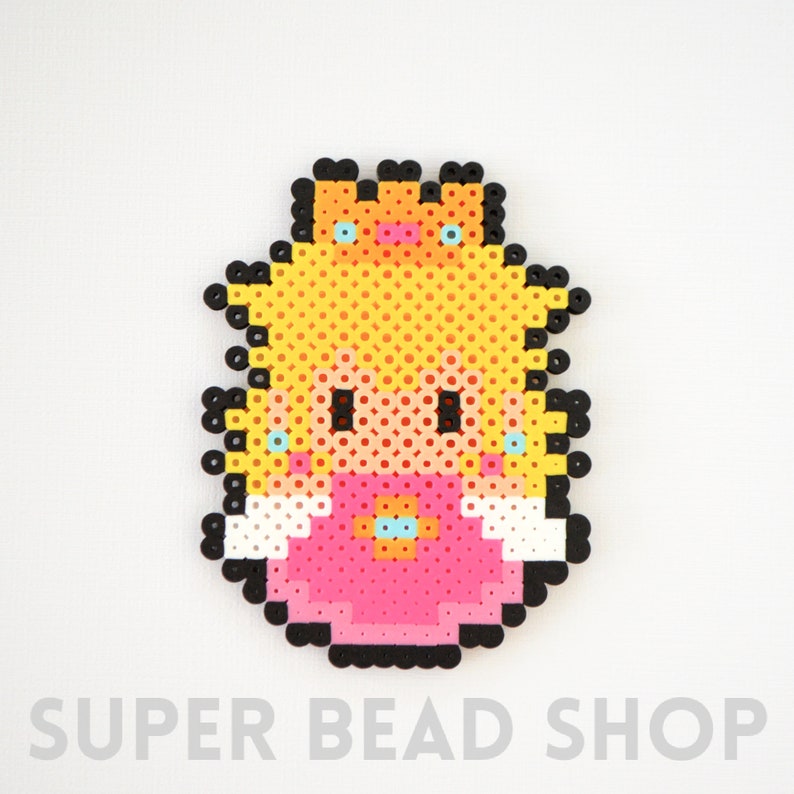 Super Mario Princess Peach Perler Pixel Art - Etsy