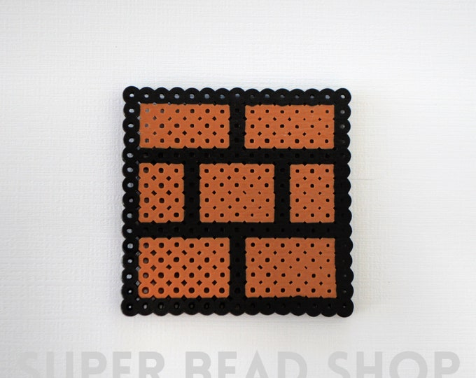 Super Mario Brick Block Perler Pixel Art - Etsy