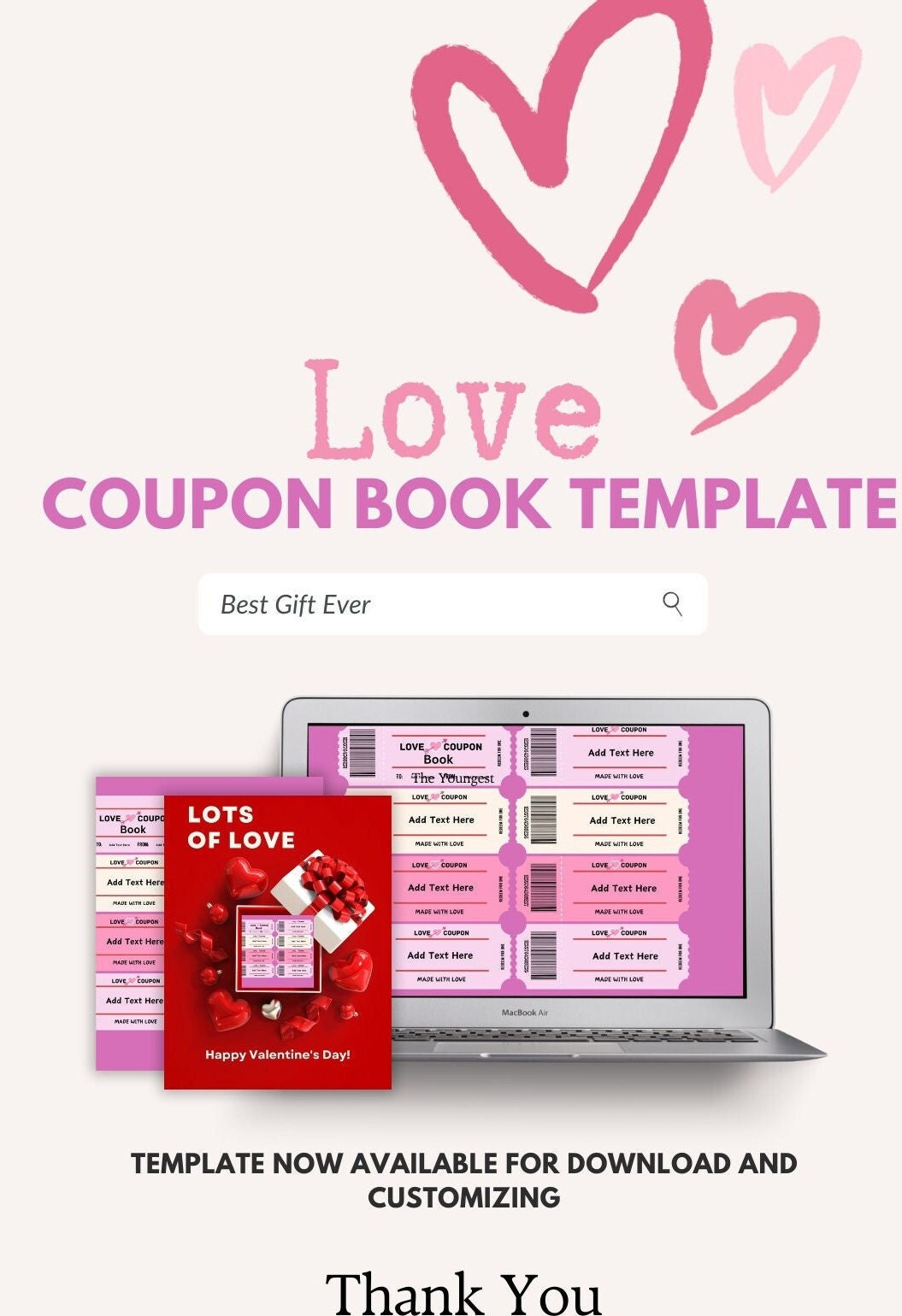 Customizable Love Coupon Book | Valentines Day Gift| Printable Love ...