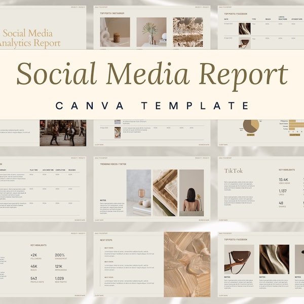 Canva Report Template - Etsy