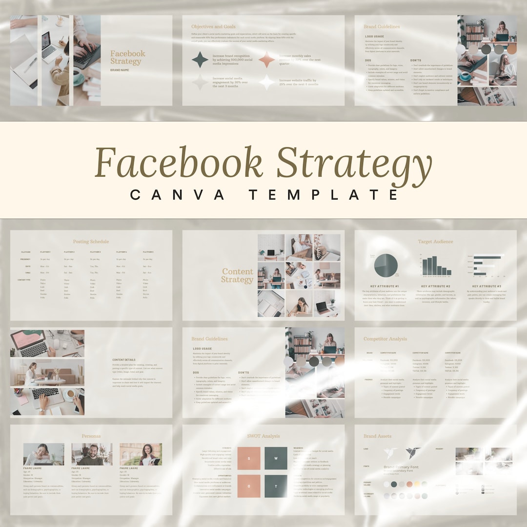 Facebook Strategy Template | Social Media Strategy | Marketing Strategy ...