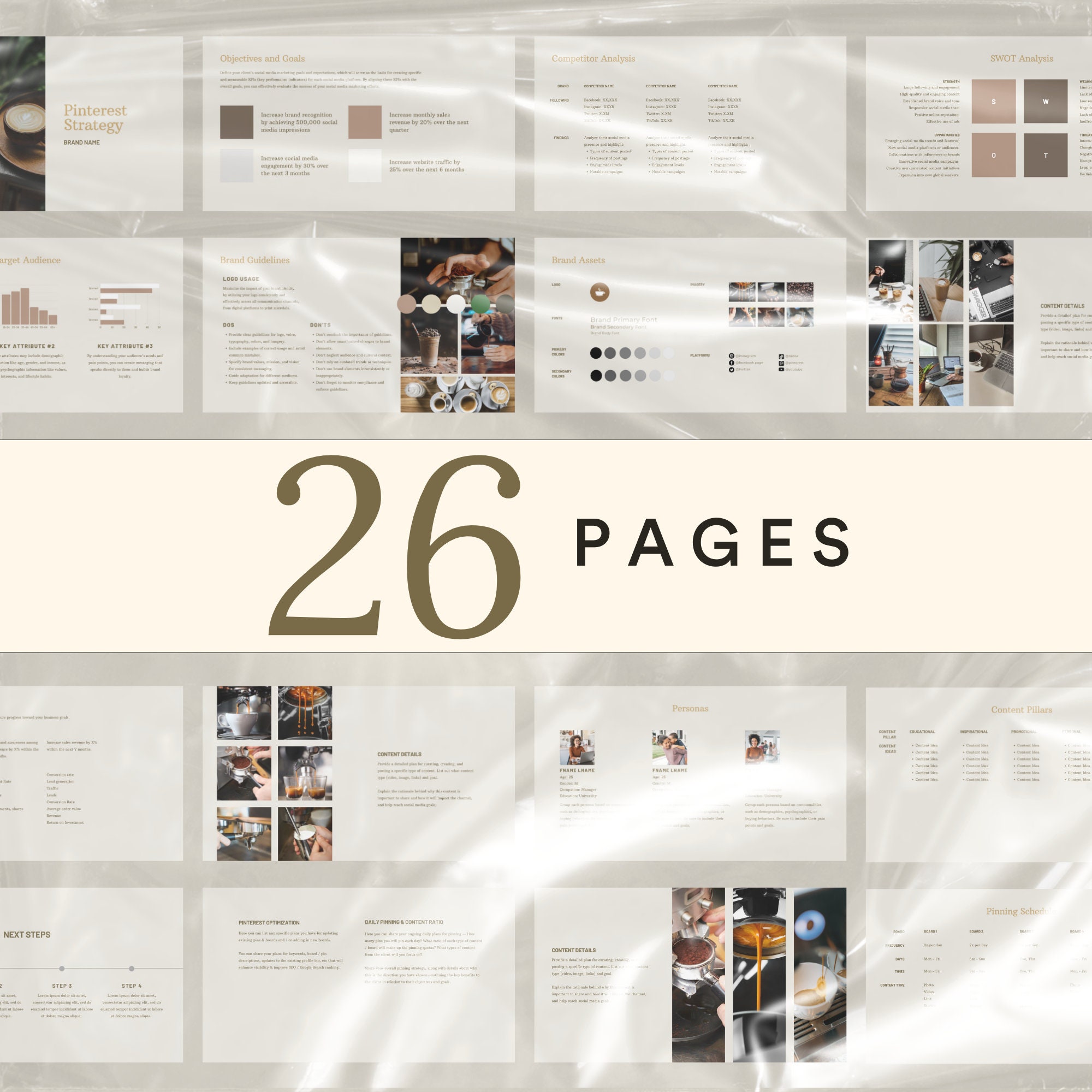 Pinterest Strategy Canva Template Social Media Strategy Marketing ...