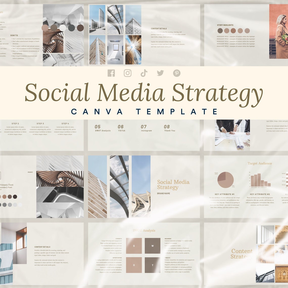 Social Media Strategy Template Designed in Canva Social - Etsy