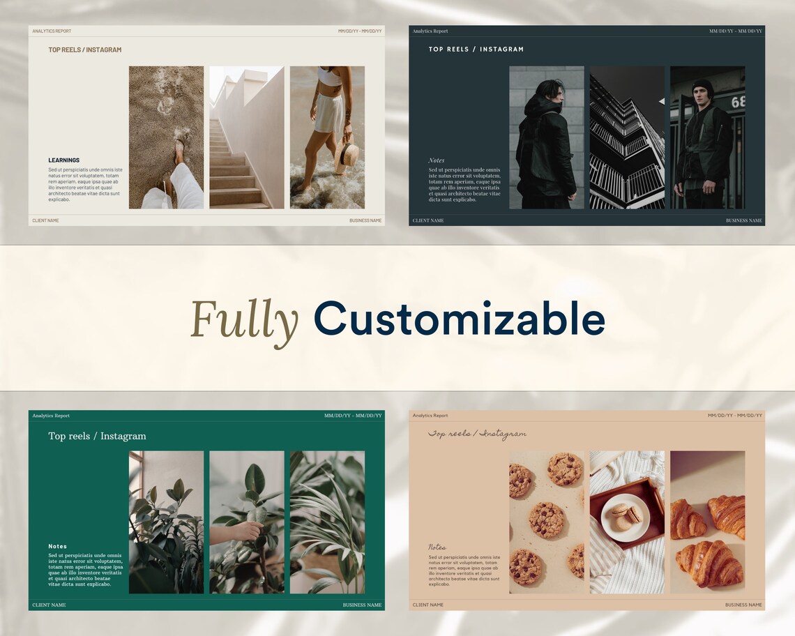 Social Media Analytics Report Template Canva Template - Etsy