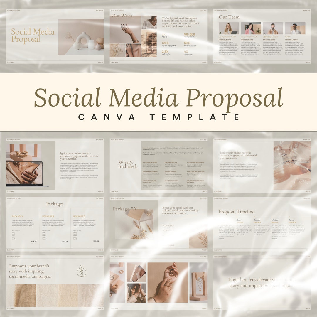 Social Media Client Proposal Template | Canva Template | Business Proposal | Social Media ...