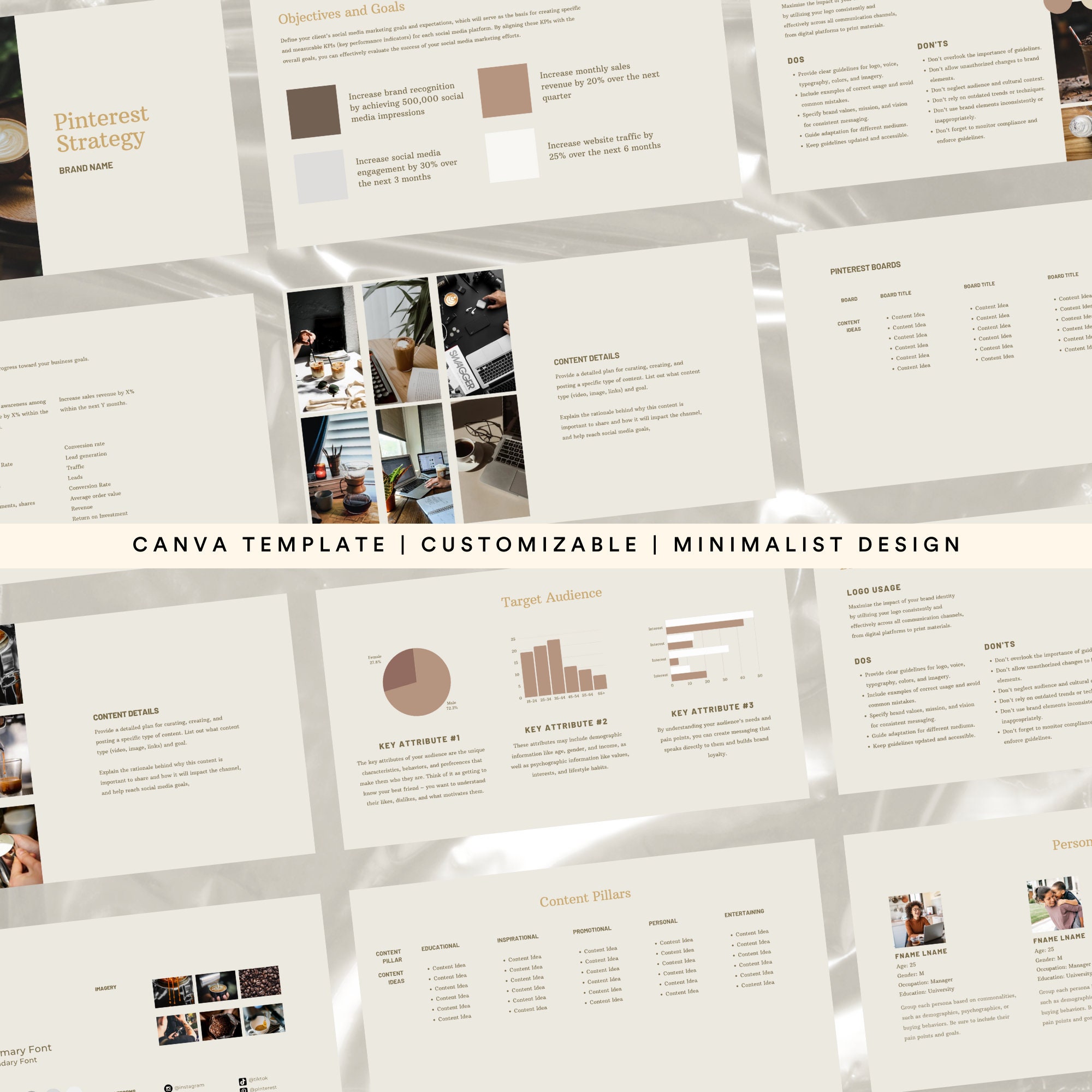 Pinterest Strategy Canva Template Social Media Strategy Marketing ...