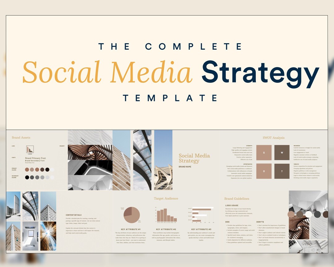 Social Media Strategy Template Designed in Canva Social - Etsy