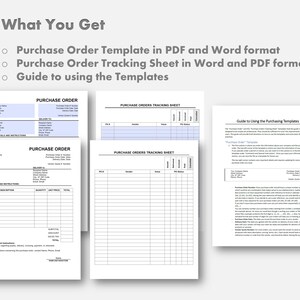 Purchase Order Form & Purchase Orders Tracking Sheet. Pdf/microsoft ...