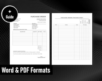 Purchase Orders Tracking Sheet in PDF & Microsoft Word - Etsy