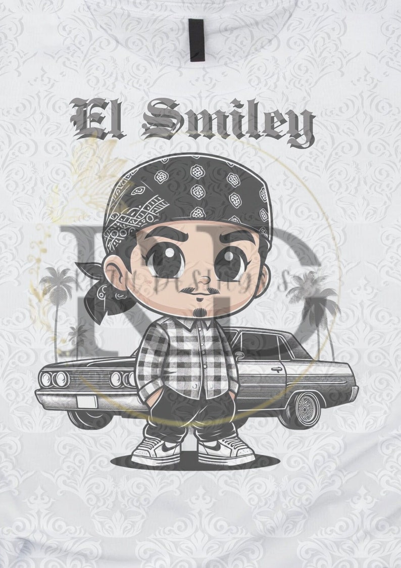 El Smiley Chicano Designs Style PNG Digital File , Sublimation, Dtf ...