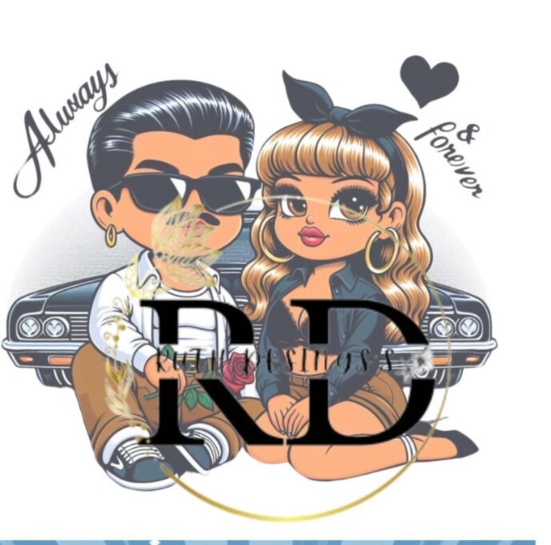 Chicano Love Couple Designs Style Design Cute Couples for Valentines - Etsy