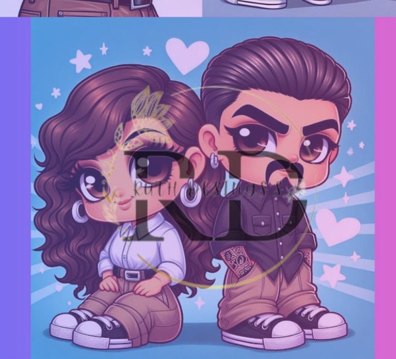 Chicano Love Couple Designs Style Design Cute Couples For Valentines Etsy