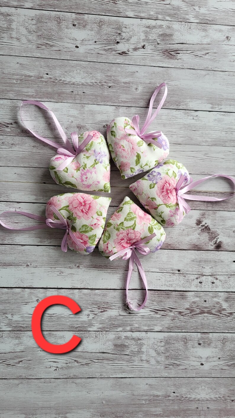 Handmade Shabby Chic Hanging Hearts - Set of 3/6 - Etsy