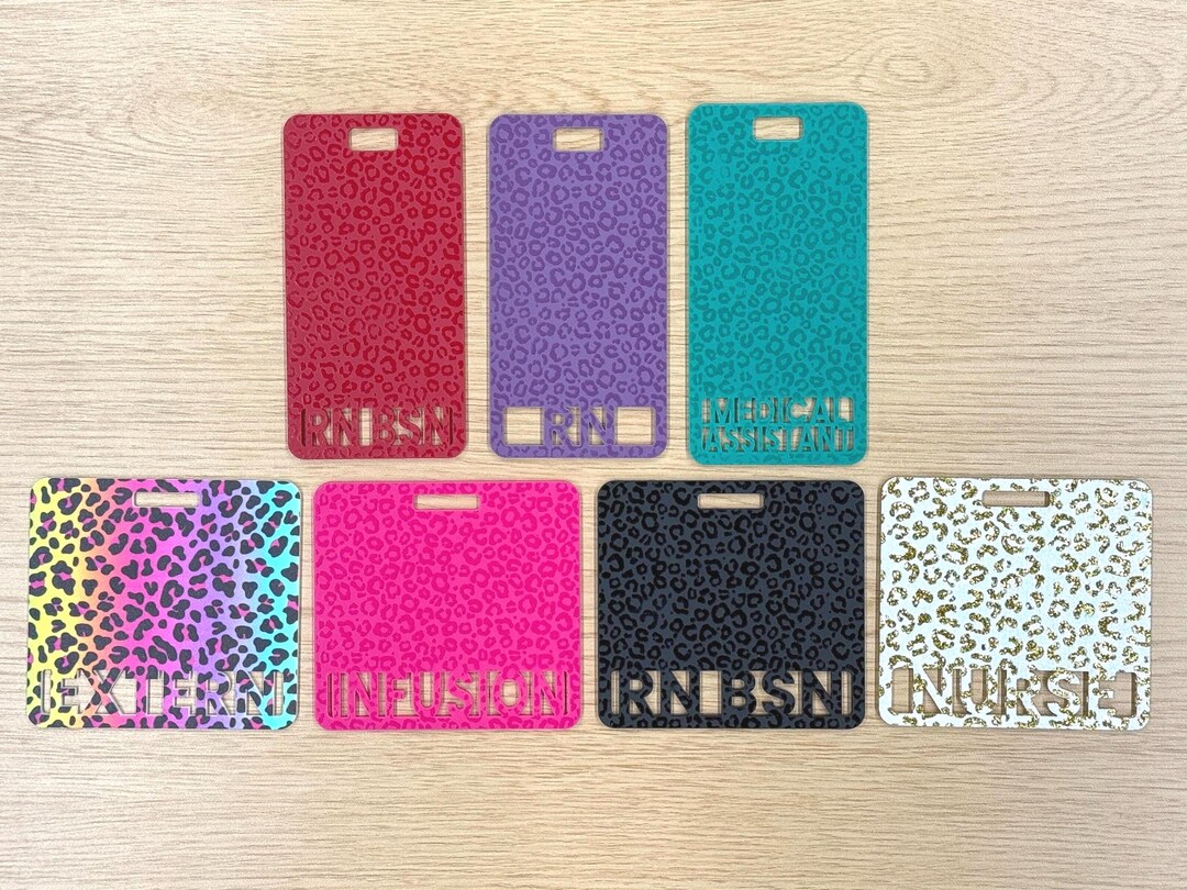 Custom Leopard Acrylic Badge Buddy: Nurse, Medical, Healthcare - Etsy