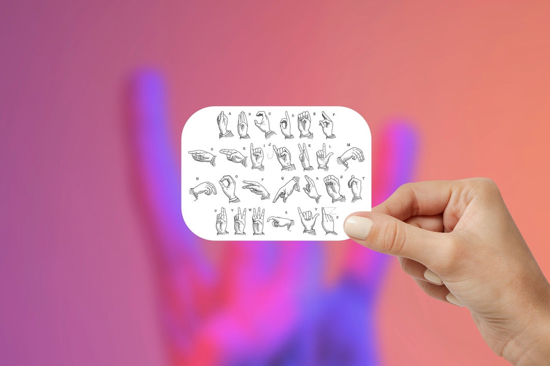 ASL Alphabet Sticker, Water Bottle Sticker, Laptop Sticker, Vinyl ...