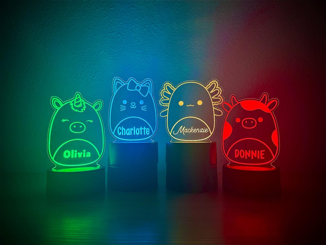 Personalized Squish Night Light, Custom Acrylic Kids Night Light ...