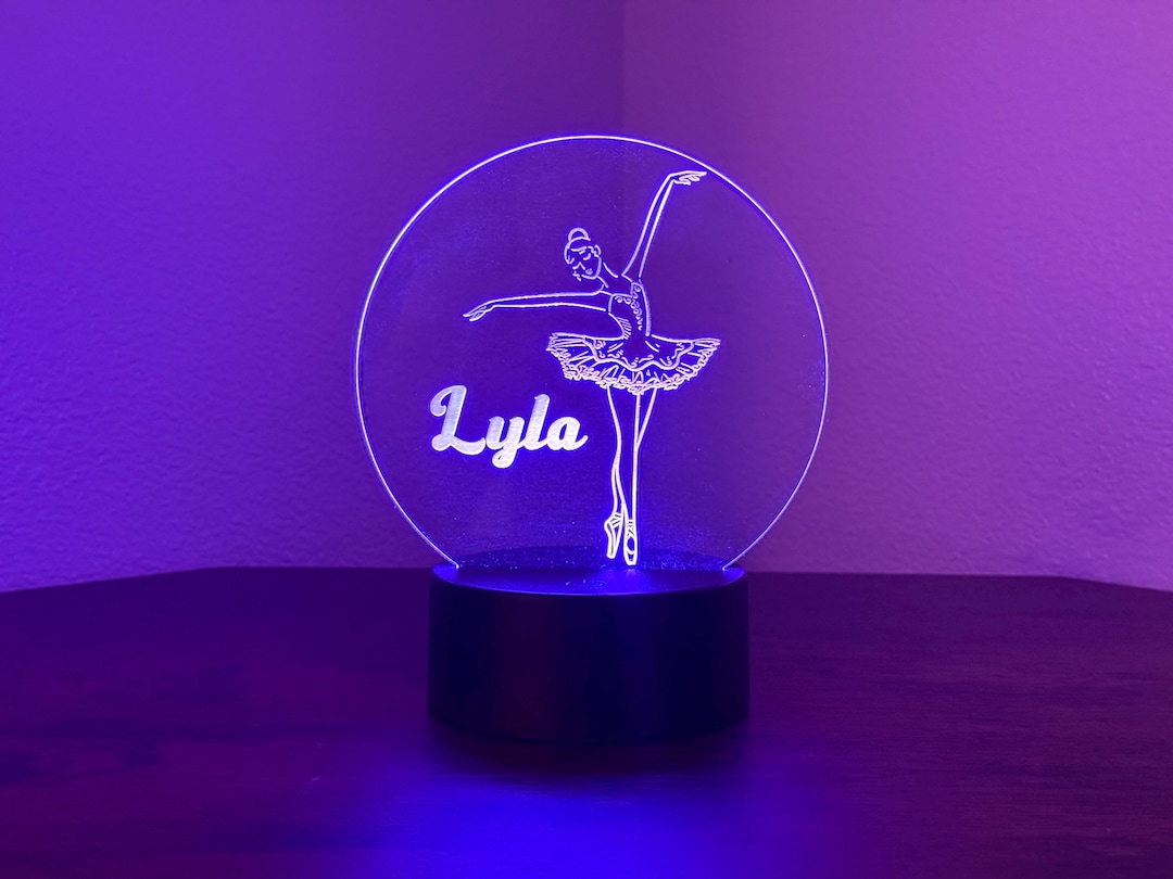 Custom Ballerina Night Light, Personalized Acrylic Kids Night Light ...