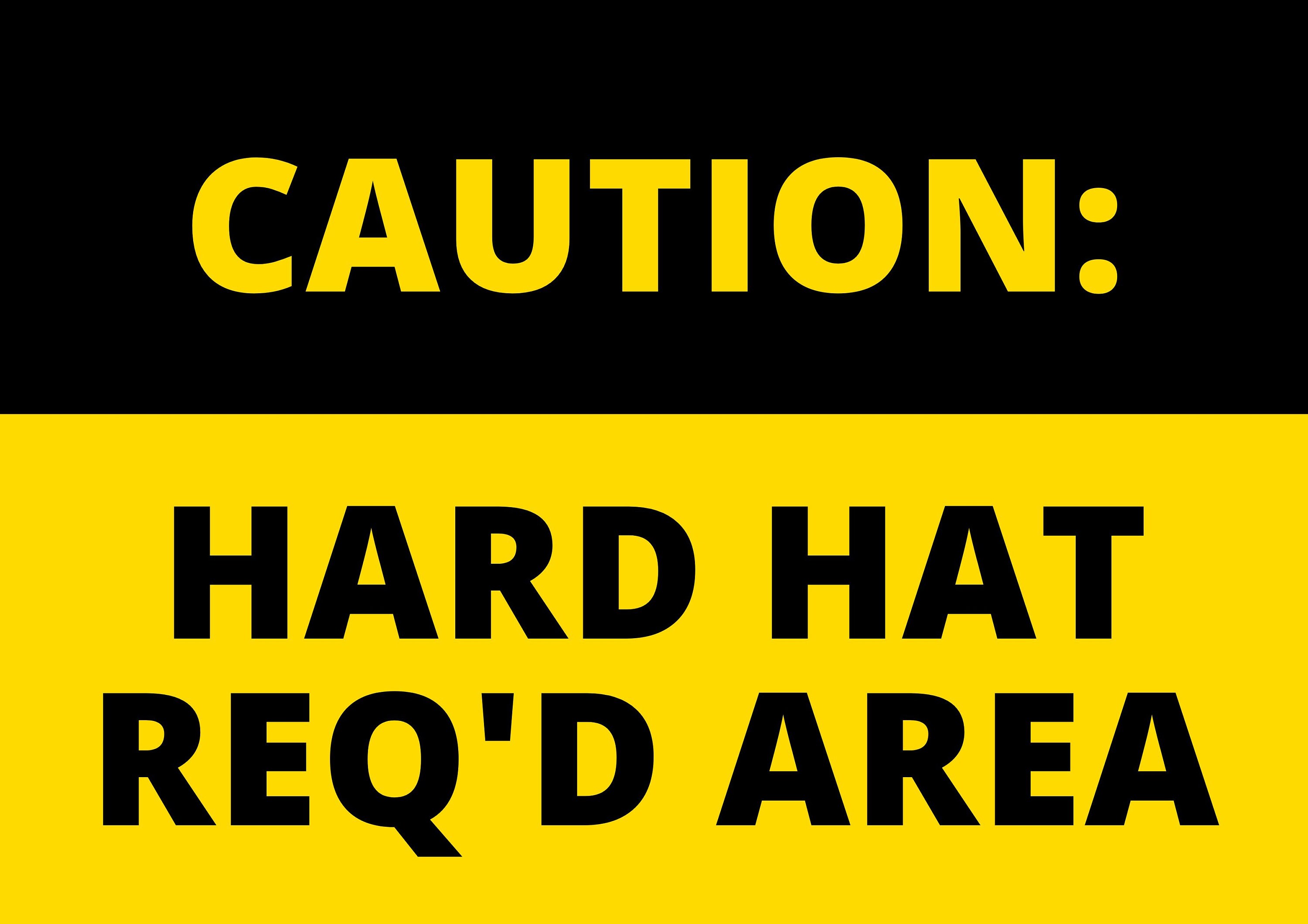 Caution: Hard Hat Required Area Digital Print PDF - Etsy