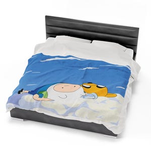 Adventure Time Finn and Jake Plush Blanket: Cartoon Fan Art Bedspread ...