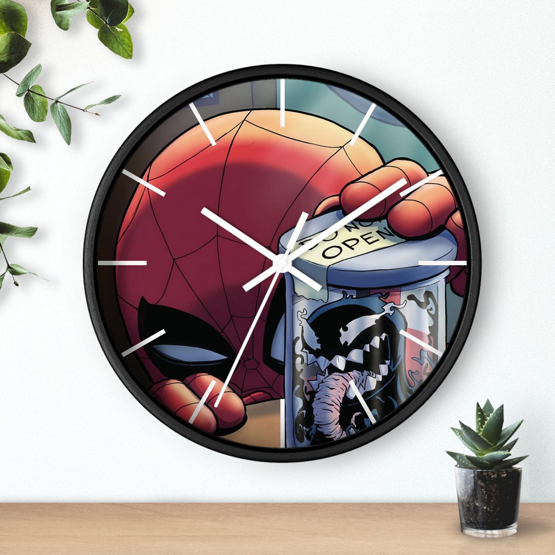 Spiderman and Venom Wall Clock, Marvel Lover Gifts, Cute Spiderman Art ...