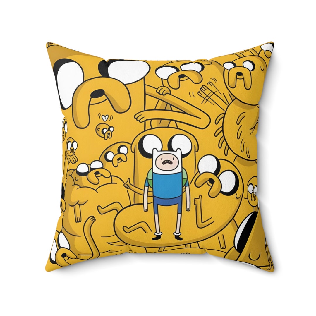 Adventure Time Spun Polyester Square Pillow With Finn and Jake - Cute Decorative Throw Pillow ...