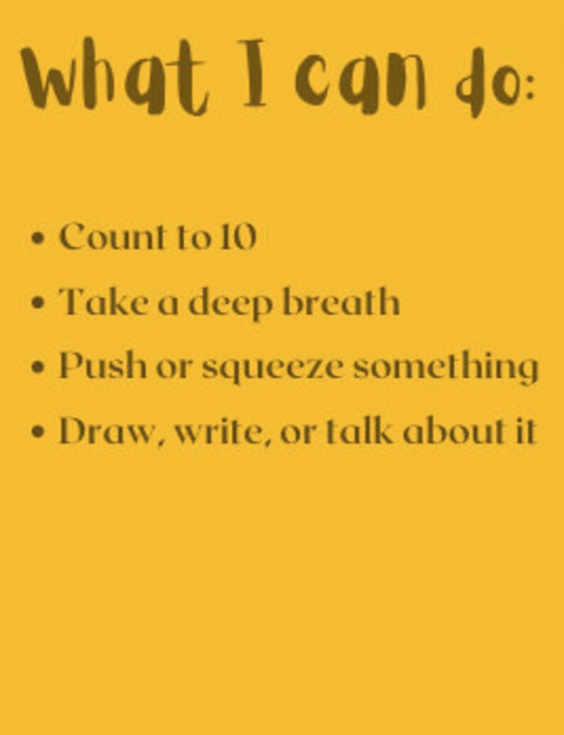 Self-regulation Visual Aid Poster - Etsy