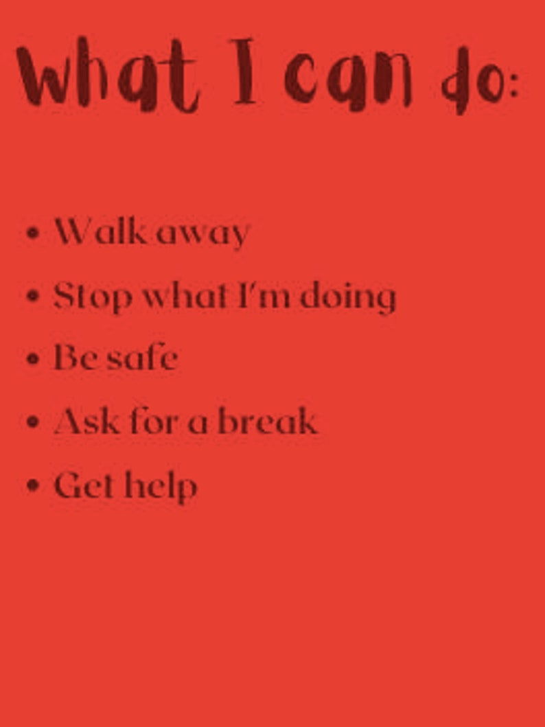 Self-regulation Visual Aid Poster - Etsy