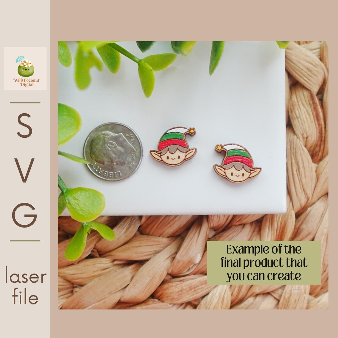 Elf Earring Studs Svg, Laser Cut Files, Christmas, Digital Download - Etsy