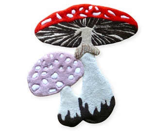 Mushroom Tufted Rug Wall Hanging - Etsy