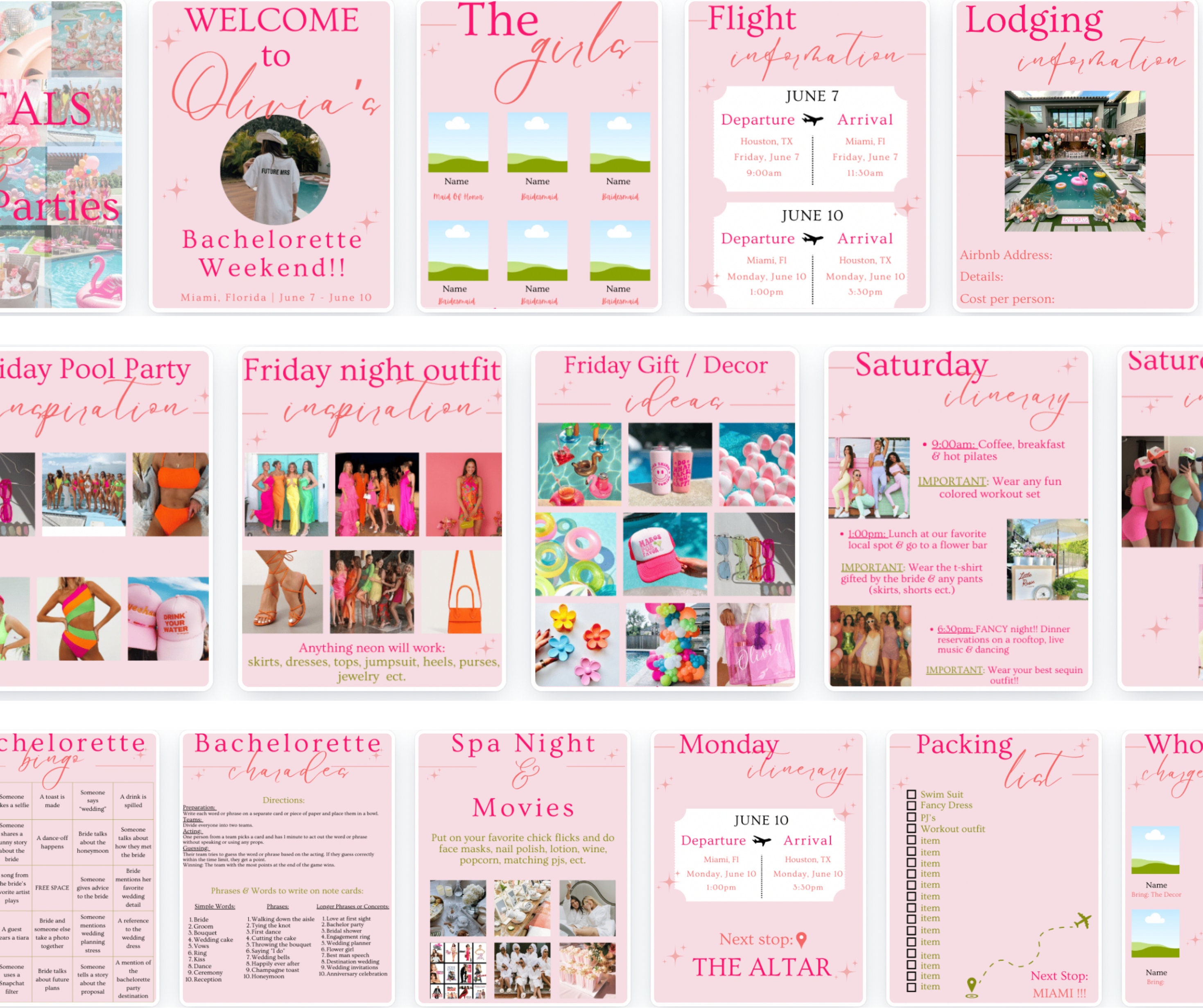 20+ Page Bachelorette Digital Download | Bachelorette Planning Guide ...