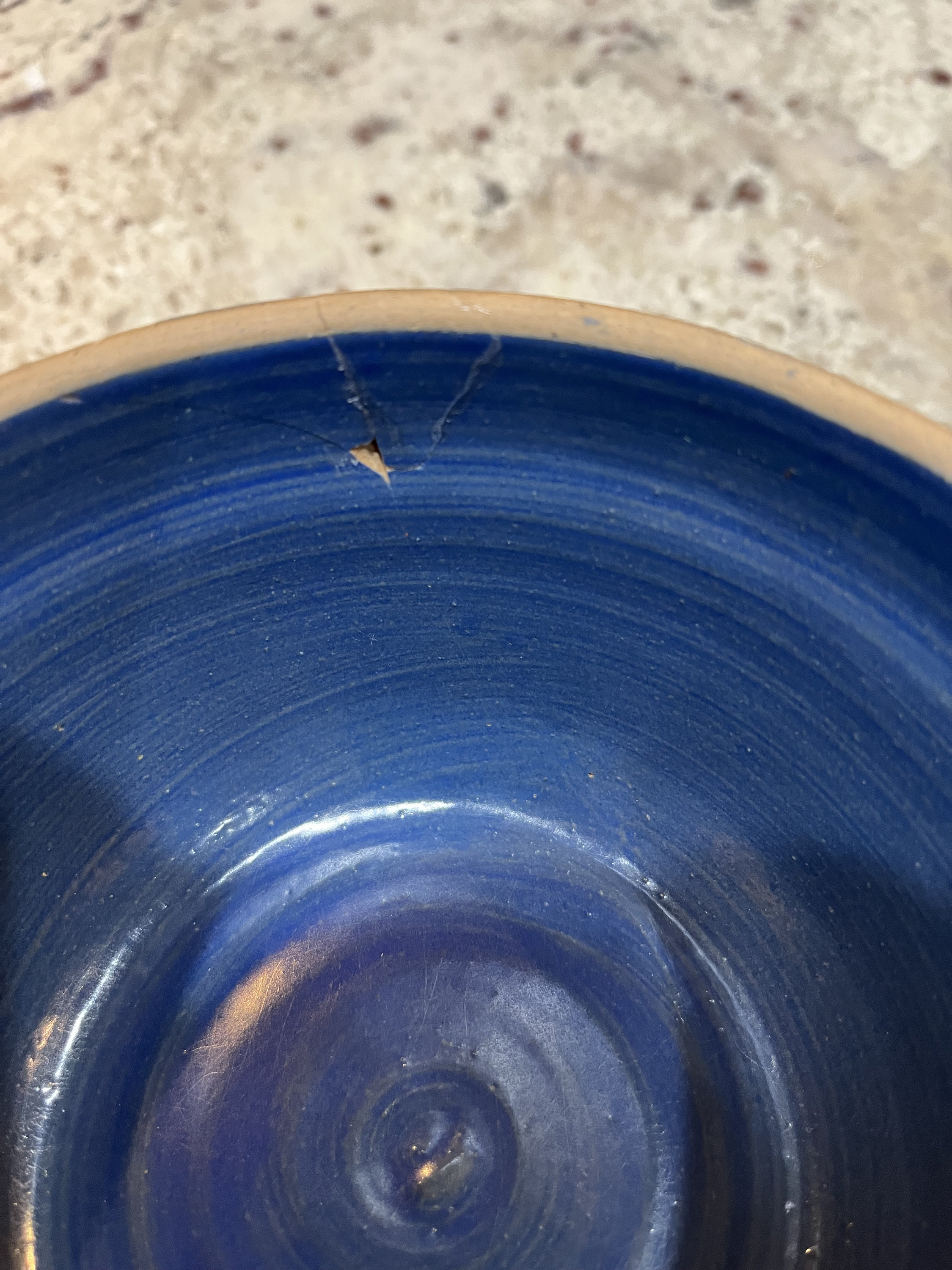 VARY VARY RARE Set of 4 clay City Pottery Blue Pickett Fence Stoneware ...
