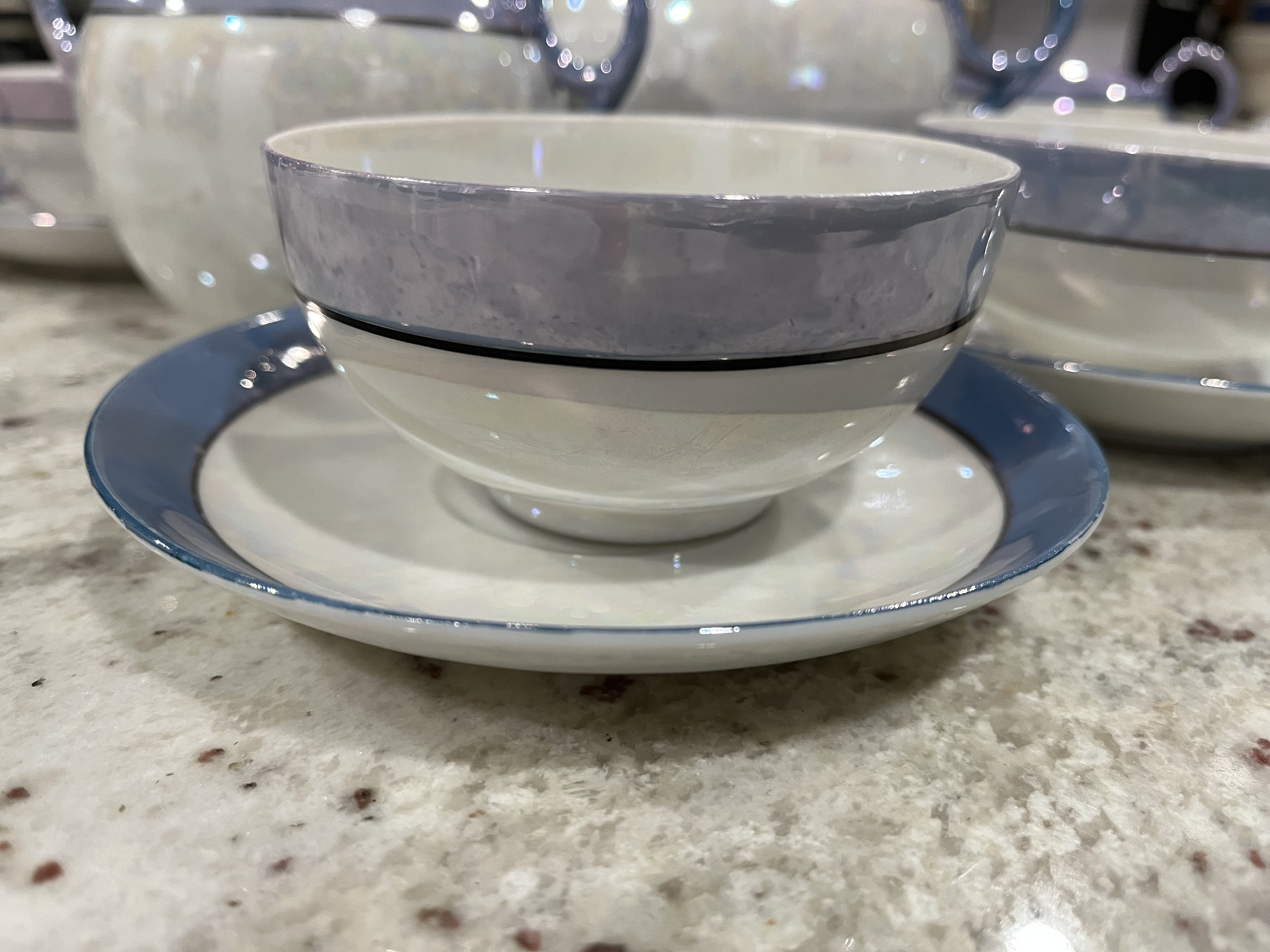 Blue Lusterware Tea Set for 6 From Japan - Etsy