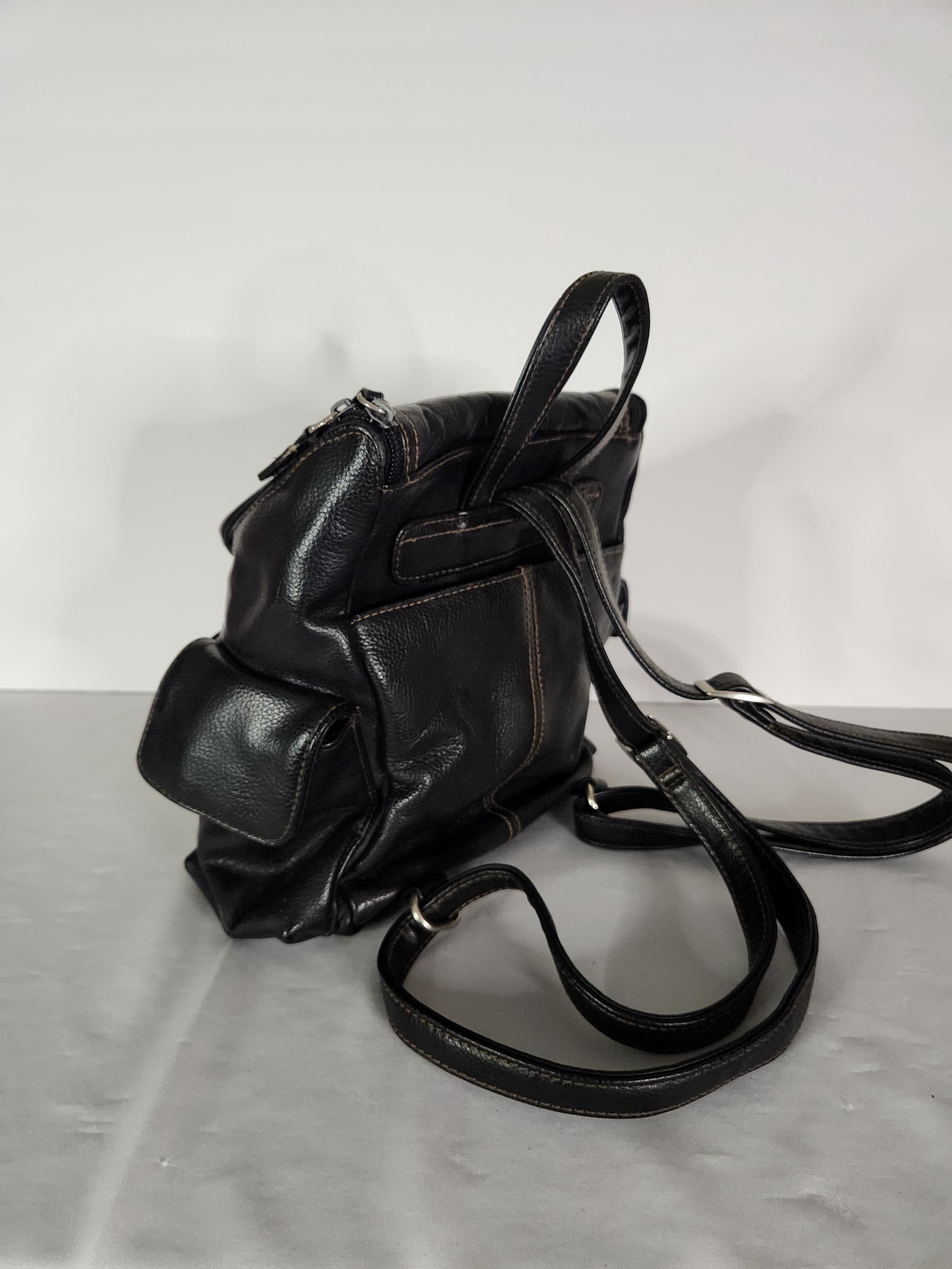 Black Leather Mini Backpack - Etsy