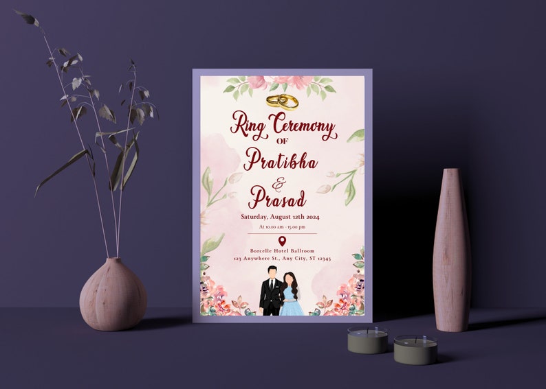 Ring Ceremony Invitation as Engagement Invitation Indian Engagement ...
