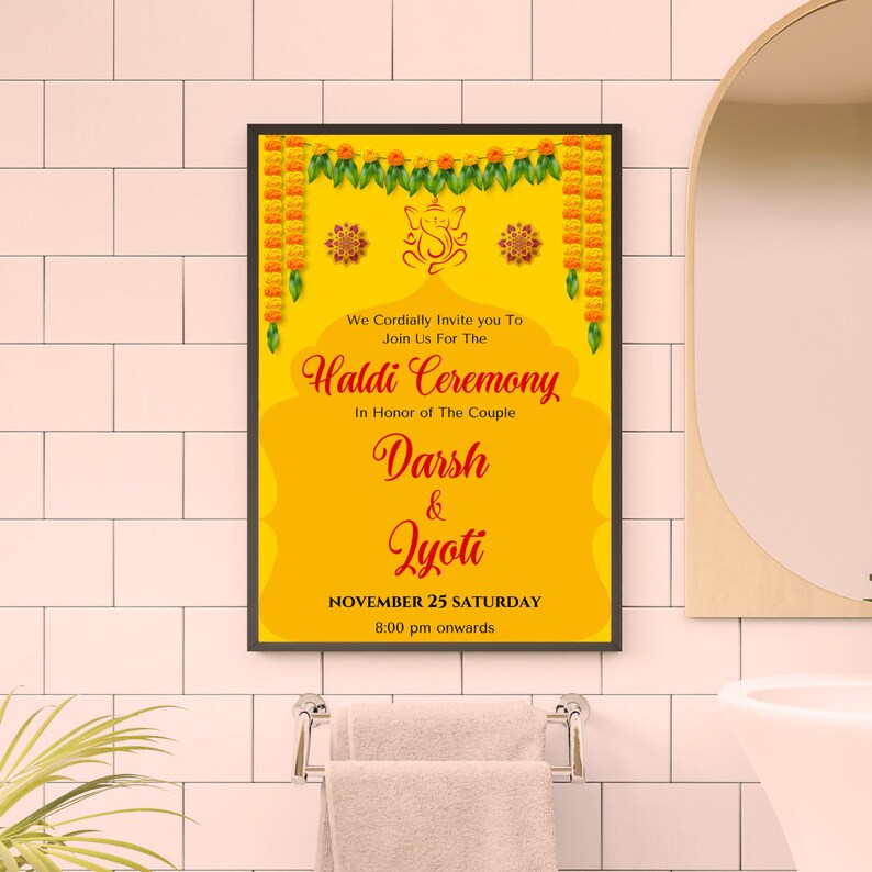 Haldi Invites as Haldi Welcome Sign, Haldi Signages ,haldi Ceremony ...