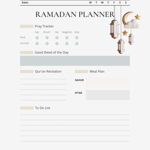 RAMADAN DIGITAL PLANNER Salah and Quran Tracker and to Do List,ramadan ...