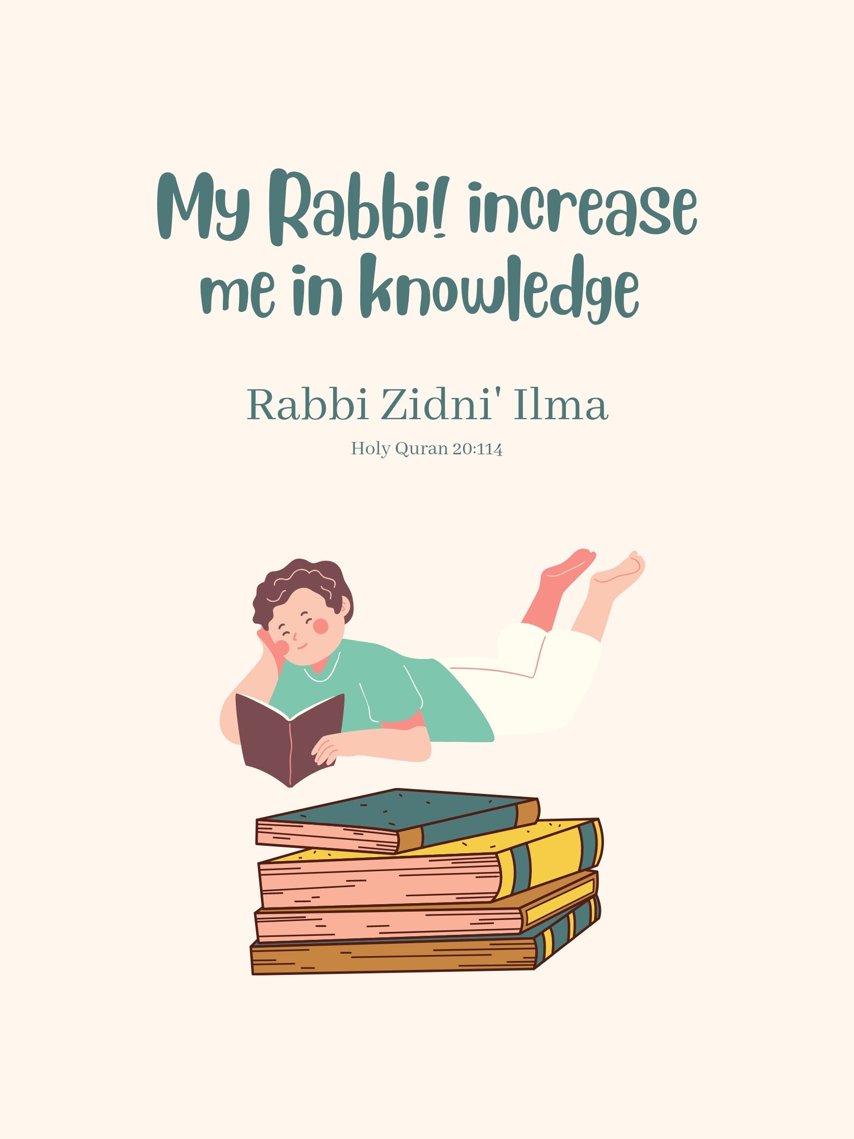 RABBI ZIDNI ILMA Islamic Digital Wall Art Decor for Kids,kids Dua Gift ...