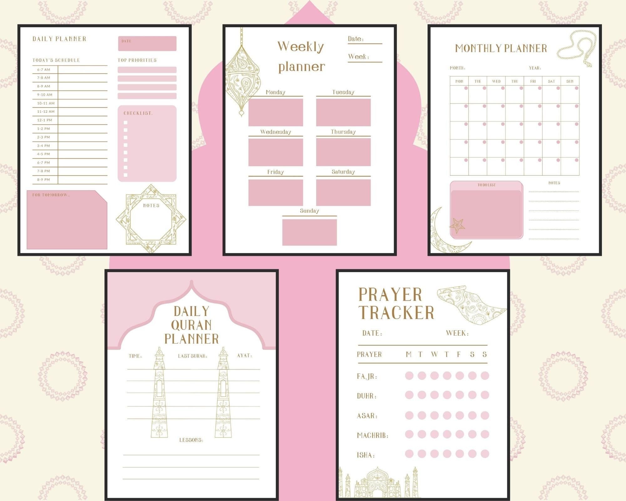 ISLAMIC DIGITAL Printableto Track Salah and Quranplanner for - Etsy