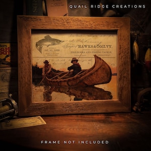 Vintage Fishing Lures Tackle Advertising Art Print 8x10 Unframed Canoe ...