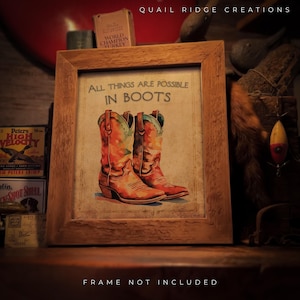 Vintage Cowboy Cowgirl Boots Poster Art Print 8x10 Unframed ...