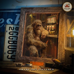 Casino Sasquatch Bigfoot Art Print 11x14 Inches Unframed Vintage Slot ...