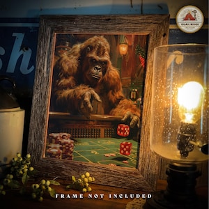 Craps Sasquatch Bigfoot Art Print 11x14 Inches Unframed Craps Dice ...