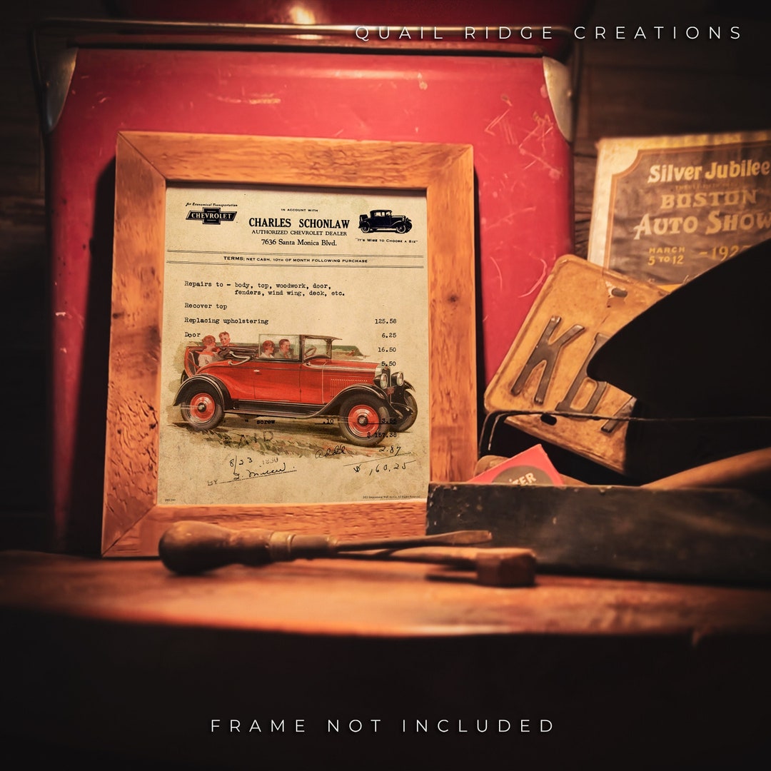 1928 Chevy Print: Vintage Classic Car Poster for Mancave (8x10 Unframed ...