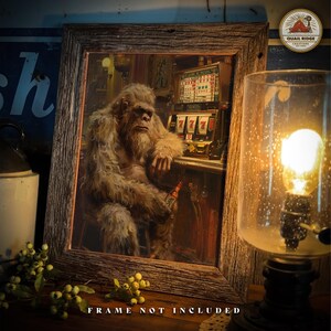 Casino Sasquatch Bigfoot Art Print 11x14 Inches Unframed Vintage Slot ...