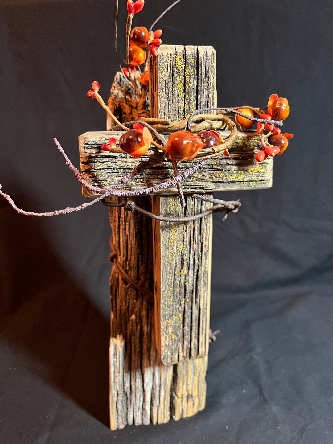 Handmade Religious Cross With Fall Ring Made From a Repurposed Fence ...